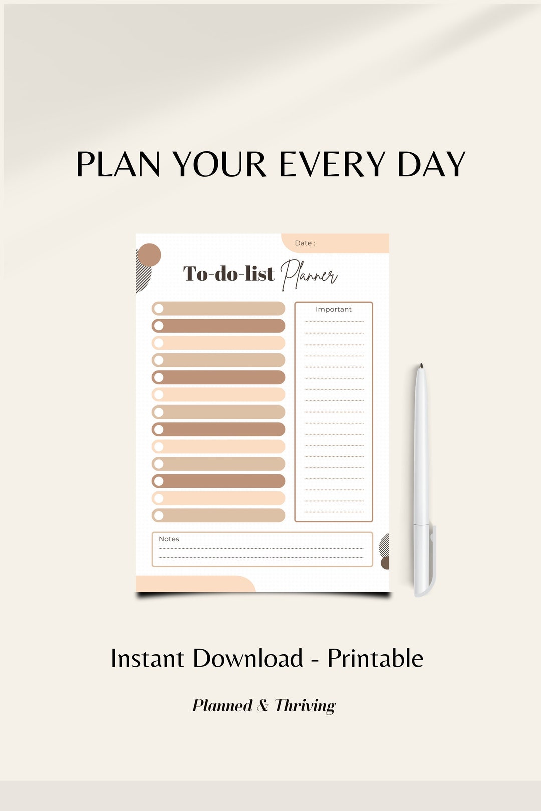 Neutral Minimalist Todo List, Instant Download, Digital Download to Do ...
