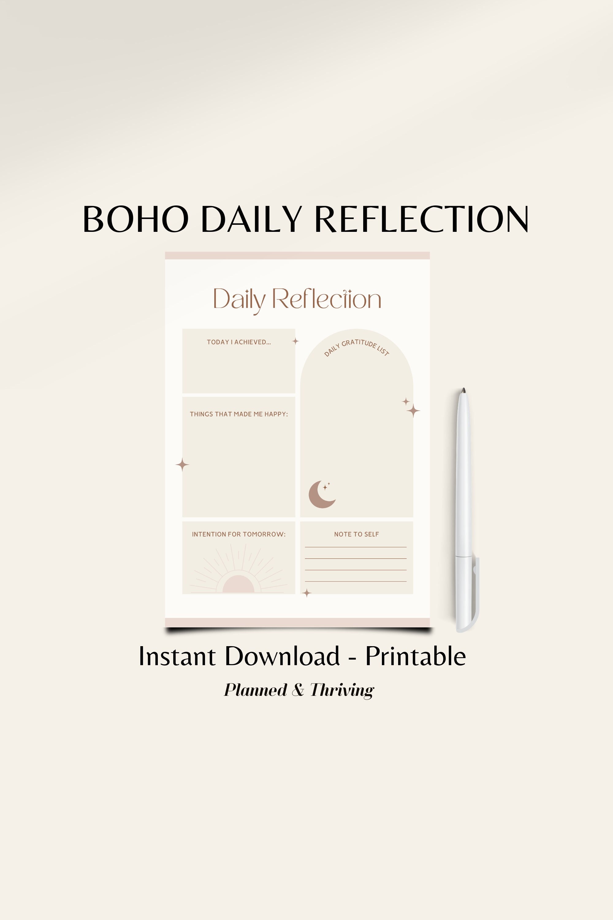 Boho Daily Reflection, Daily Reflection, Instant Download, Digital ...