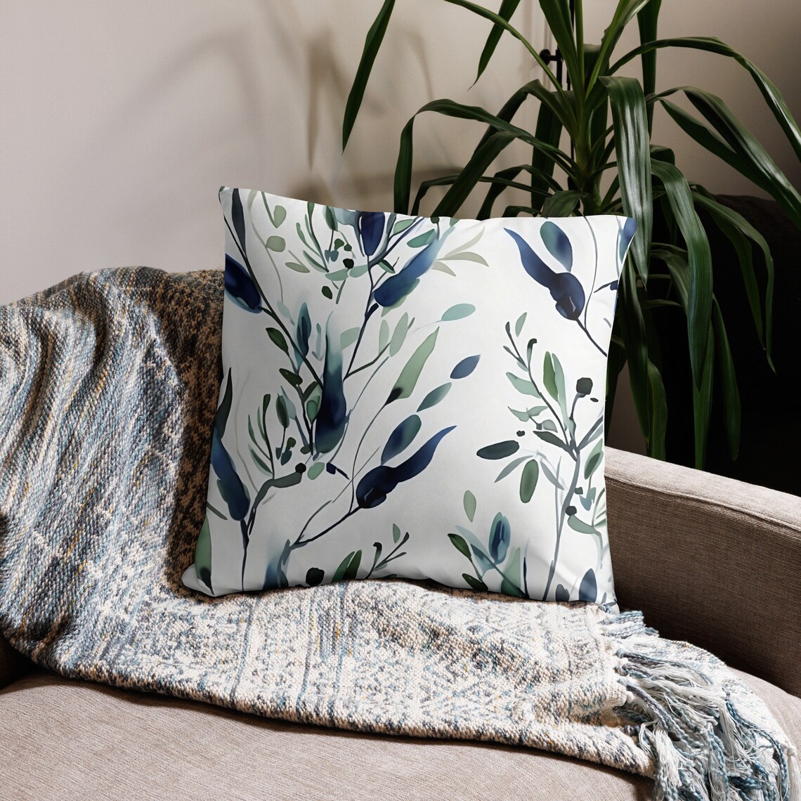 Watercolor Eucalyptus Basic Pillow - Etsy