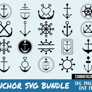 Anchor SVG Bundle Anchor Frame SVG Split Anchor Rope SVG - Etsy