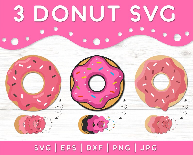 Donut SVG Donut SVG Bundle Donut Layered Dount Cut File - Etsy