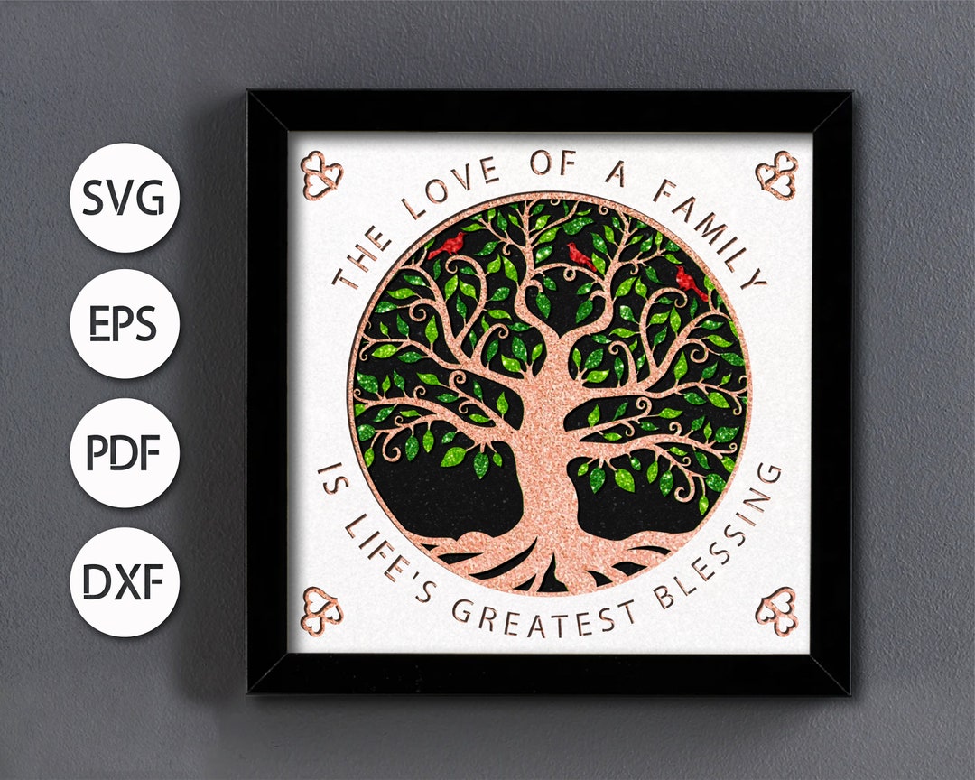 3D Cardinal Bird Tree Shadow Box, Memorial Gift, Cardinal Tree ...