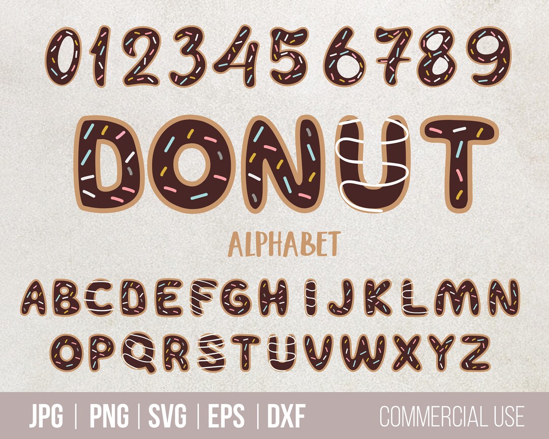Donuts Alphabet, Donut Font Svg, Donut Svg, Kids Font Svg, Kid Alphabet ...
