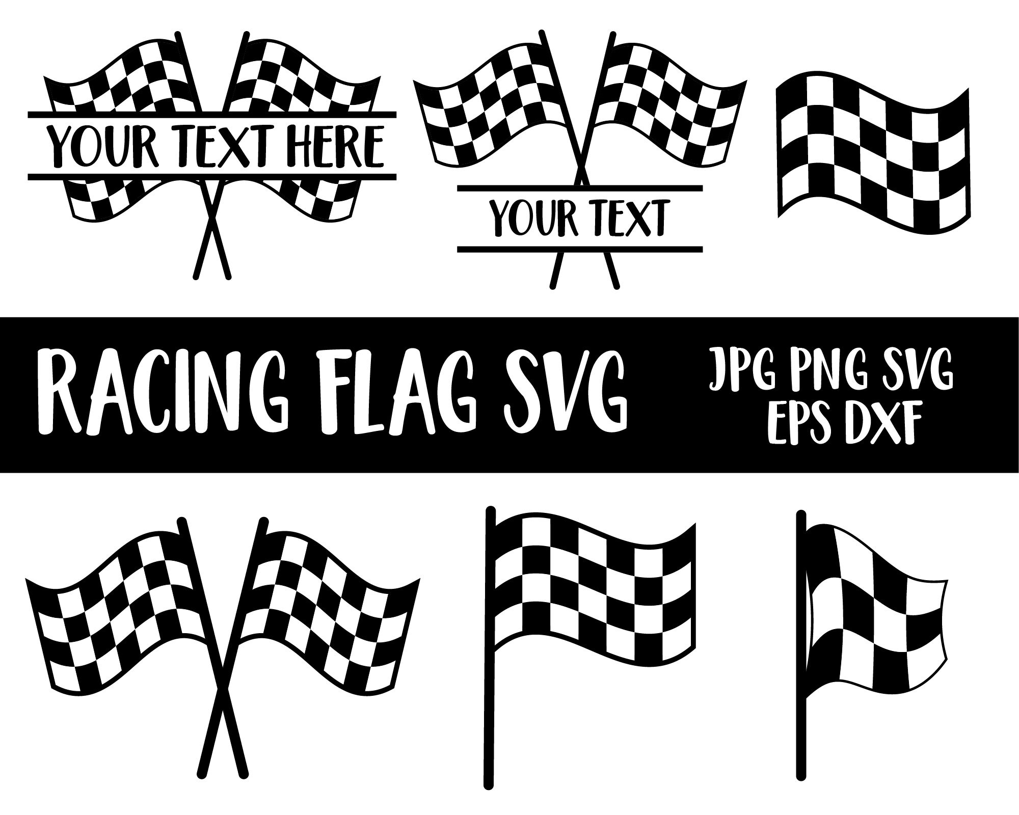 Race Flag SVG Bundle, Race Flag Bundle, Crossed Flags Svg, SVG, Split ...