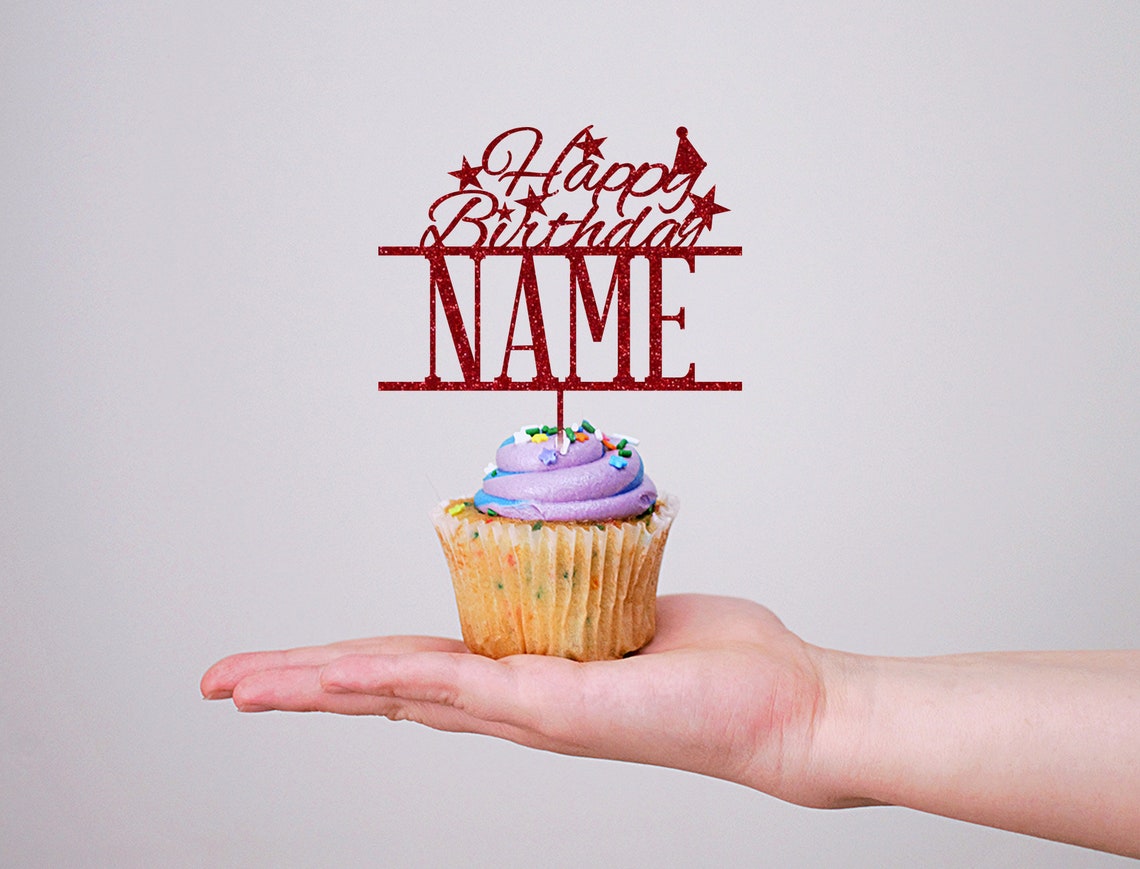 Customize Topper Svg, Cake Topper Cut File, Birthday Cake, Topper SVG ...