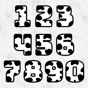 Cow Alphabet SVG, Cow Print, Numbers, Letters, Bundle, Birthday ...