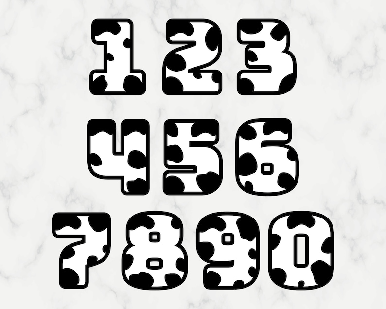 Cow Alphabet SVG, Cow Print, Numbers, Letters, Bundle, Birthday ...