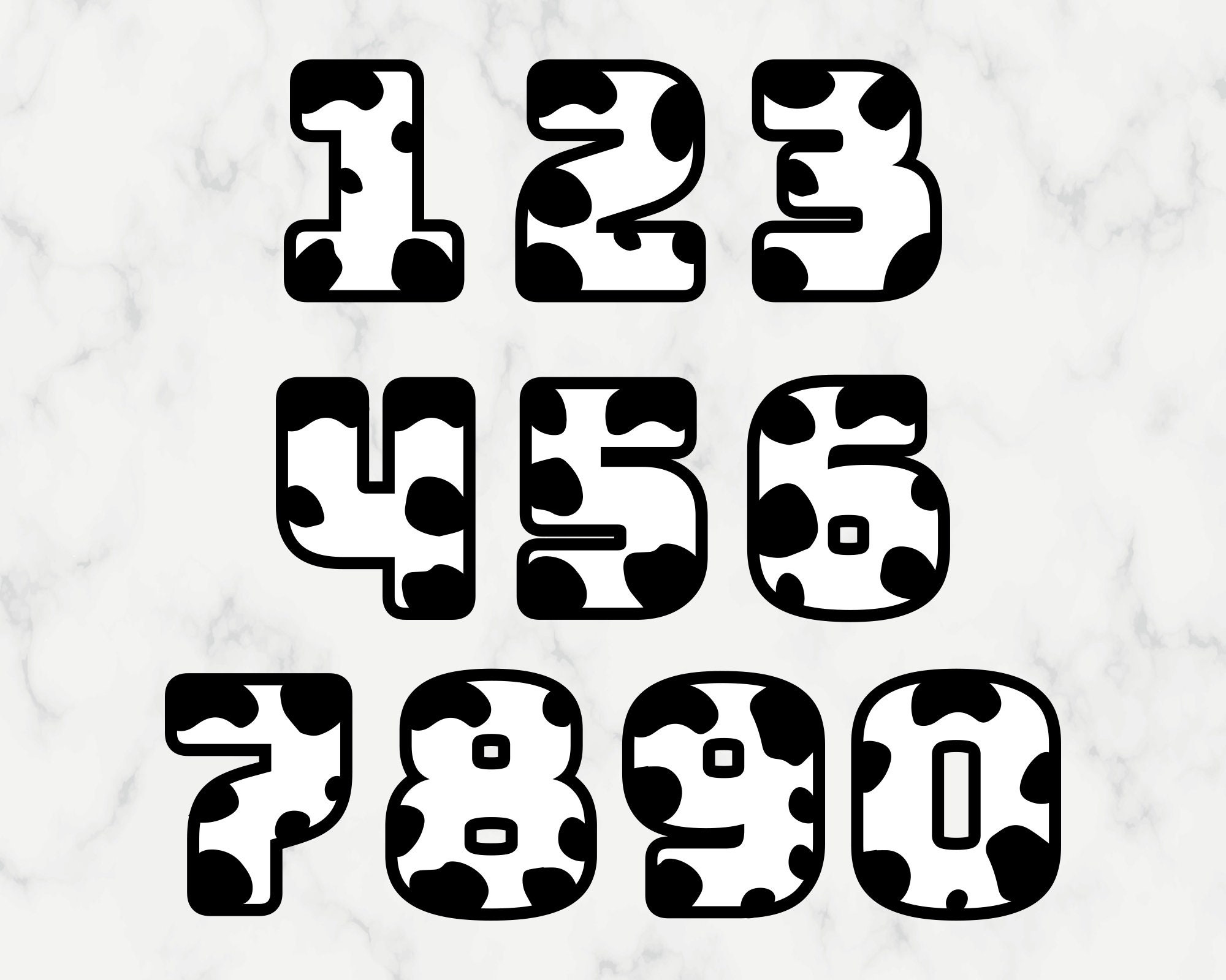 Cow Alphabet SVG, Cow Print, Numbers, Letters, Bundle, Birthday ...