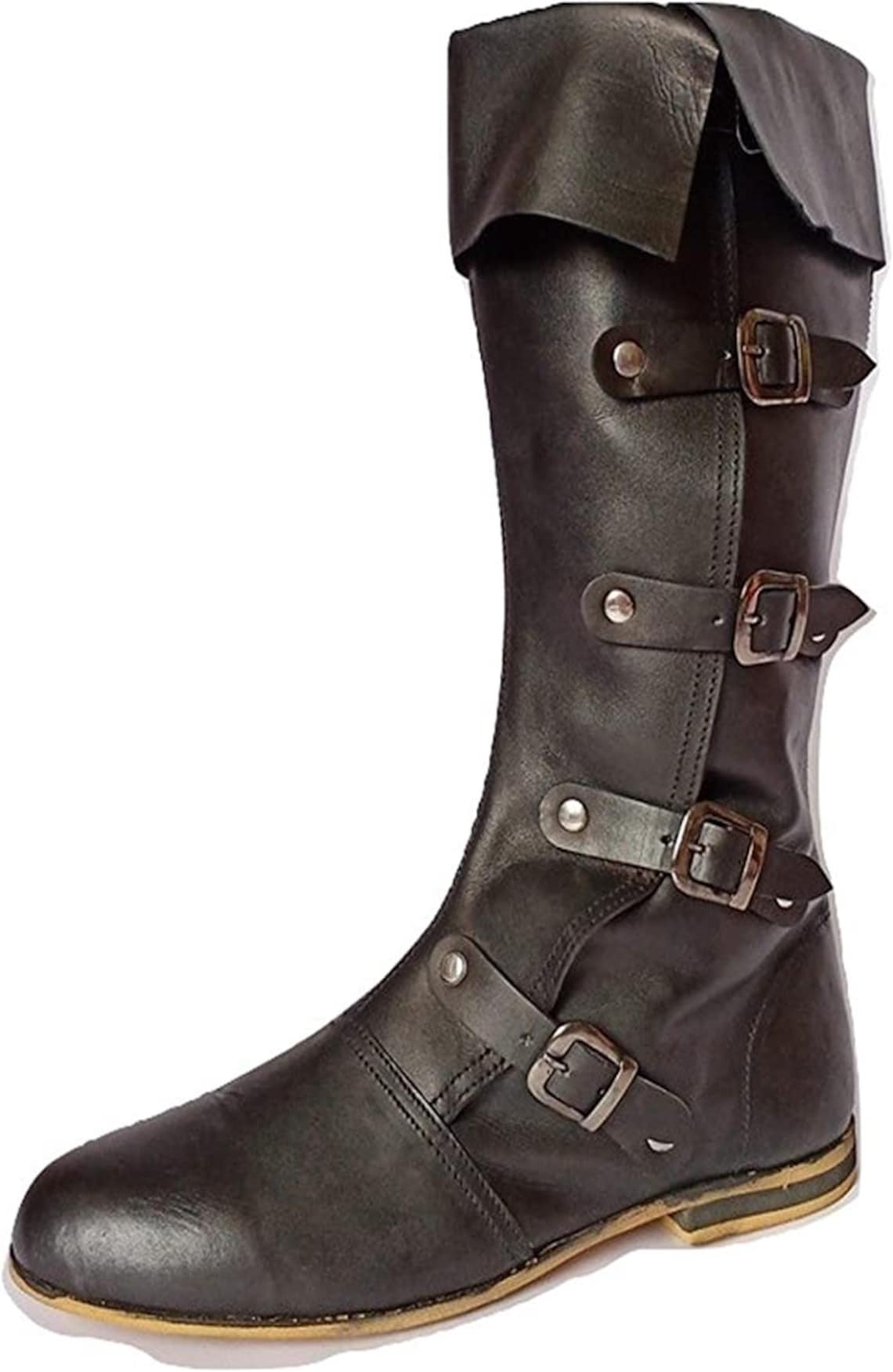 Medieval Leather Boots Mens Ankle Renaissance Boots Sca Larp Mens Shoes ...