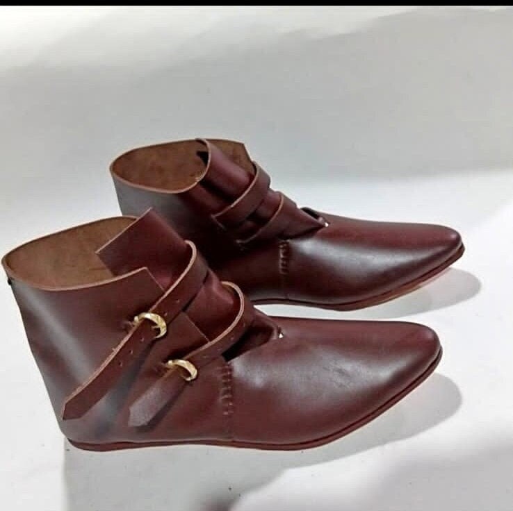 Medieval Leather Boots Mens Ankle Renaissance Boots Sca - Etsy