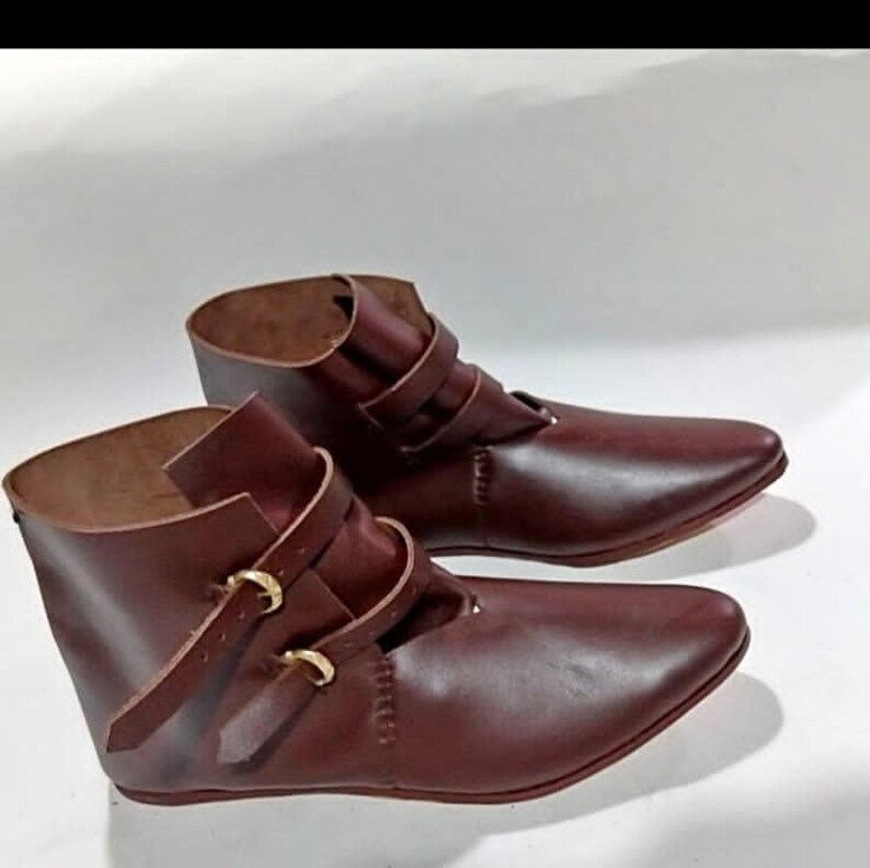 Medieval Leather Boots Mens Ankle Renaissance Boots Sca - Etsy
