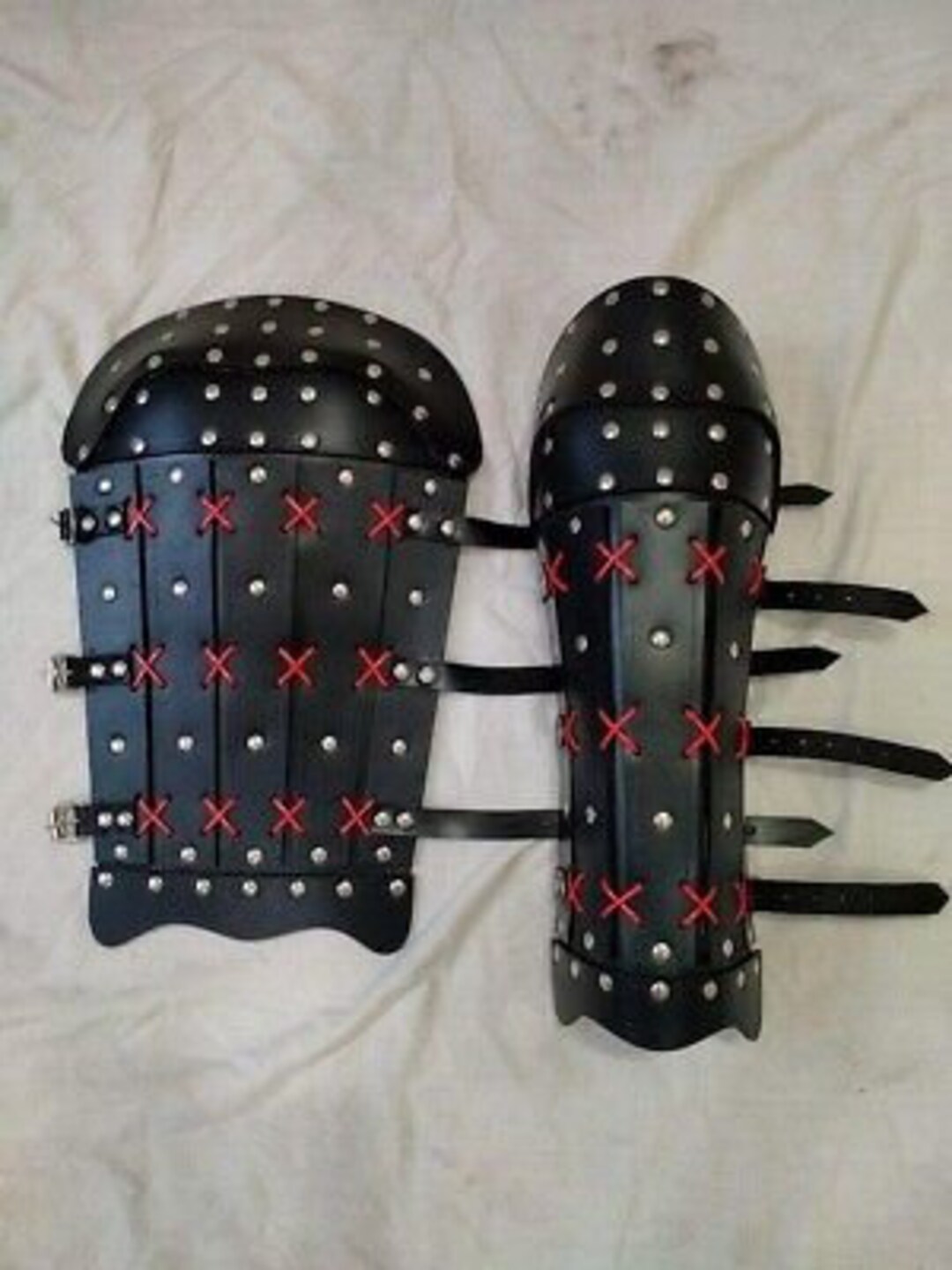 Medieval Leather Samurai Leg Bracers Guard Japanese Leg Armor - Etsy