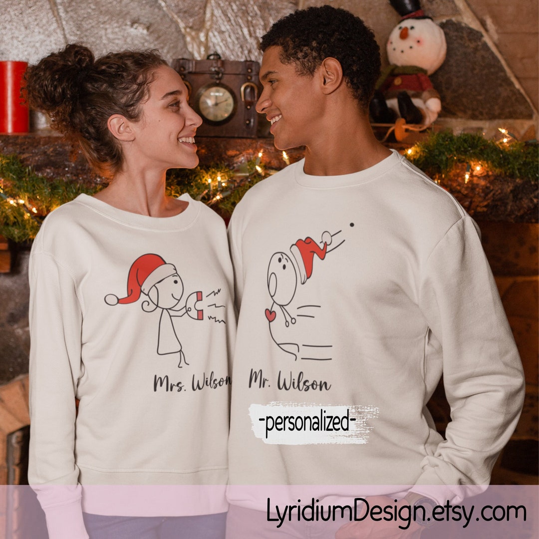 Funny Personalized Christmas Sweater for Couples Minimalist, Unique ...