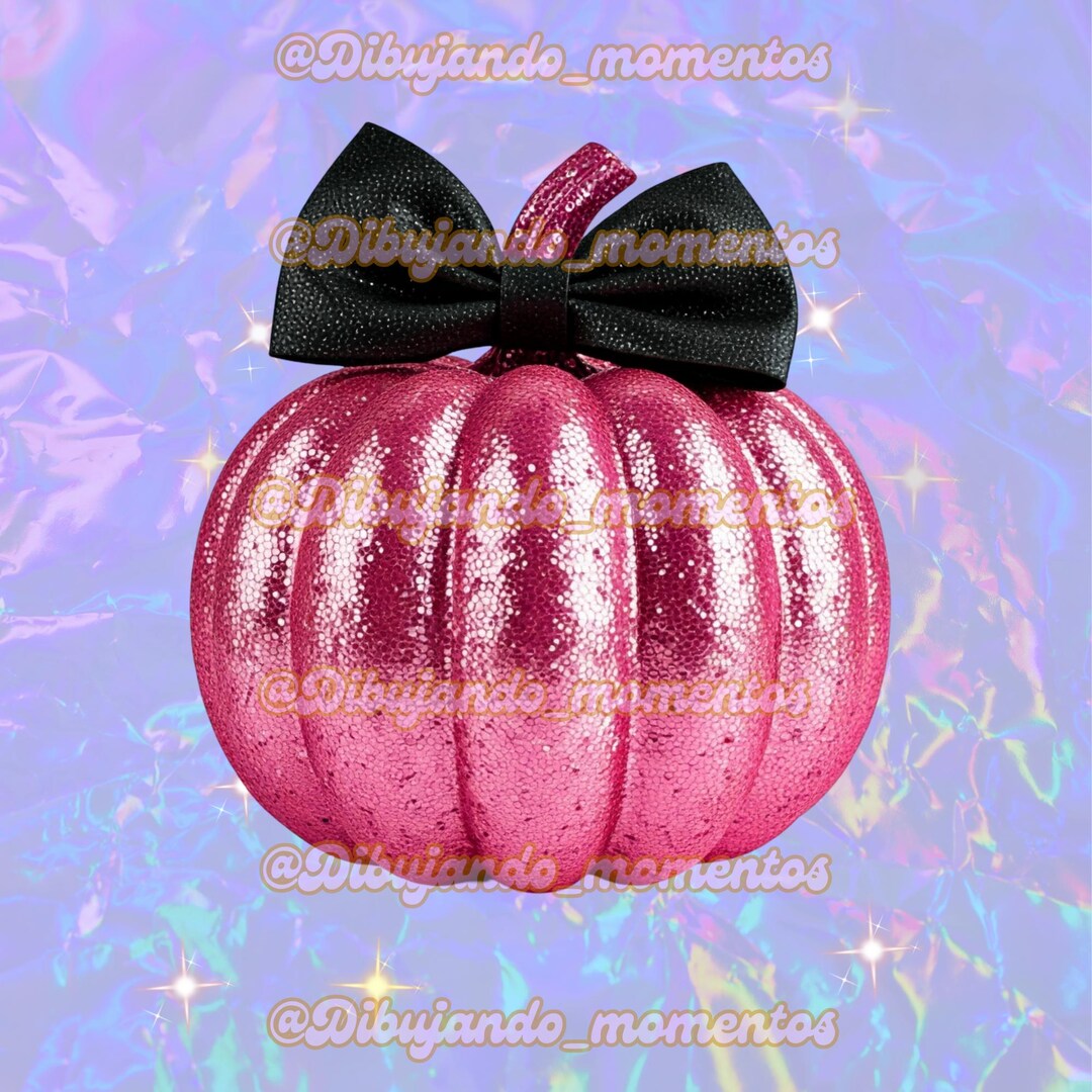 Pink-glitter Pumpkin PNG, Coquette Png, Sparkly Pumpkin Png, Halloween ...