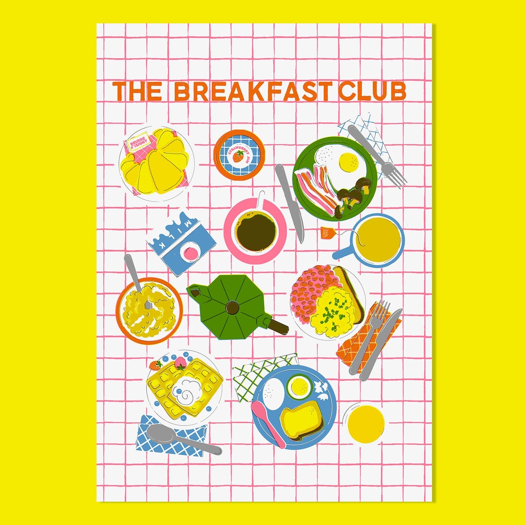 The Breakfast Club Poster | Food Illustration | Breakfast and Brunch ...