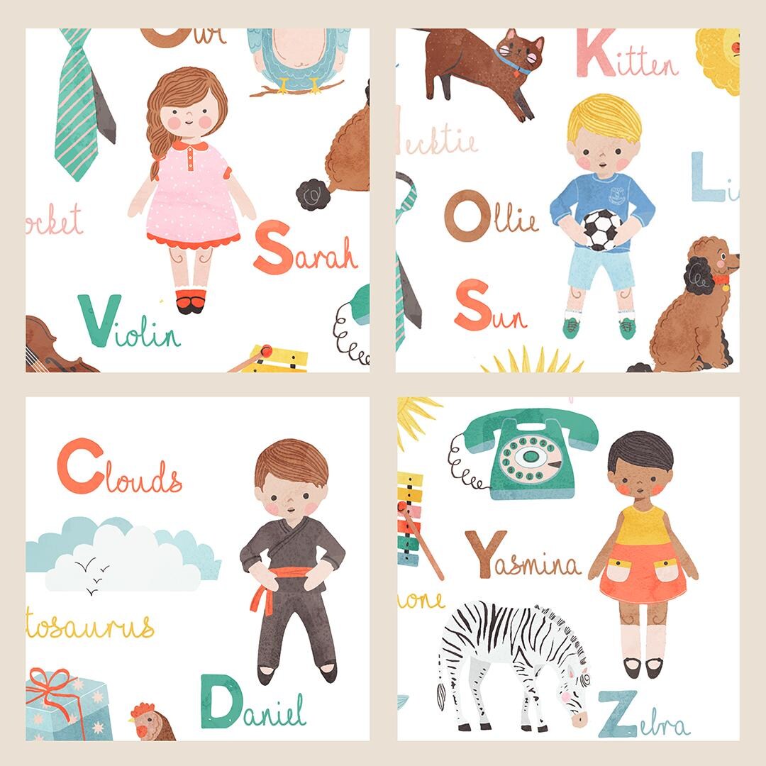 Custom Kids Portrait Alphabet Poster | Early Learning Nursery Art ...