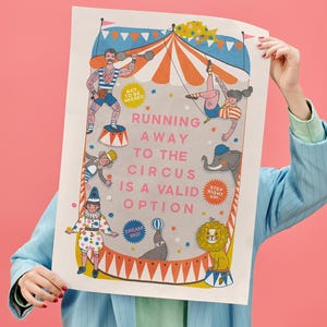 Retro Circus Poster | Running Away to the Circus | Kids Room Decoration ...