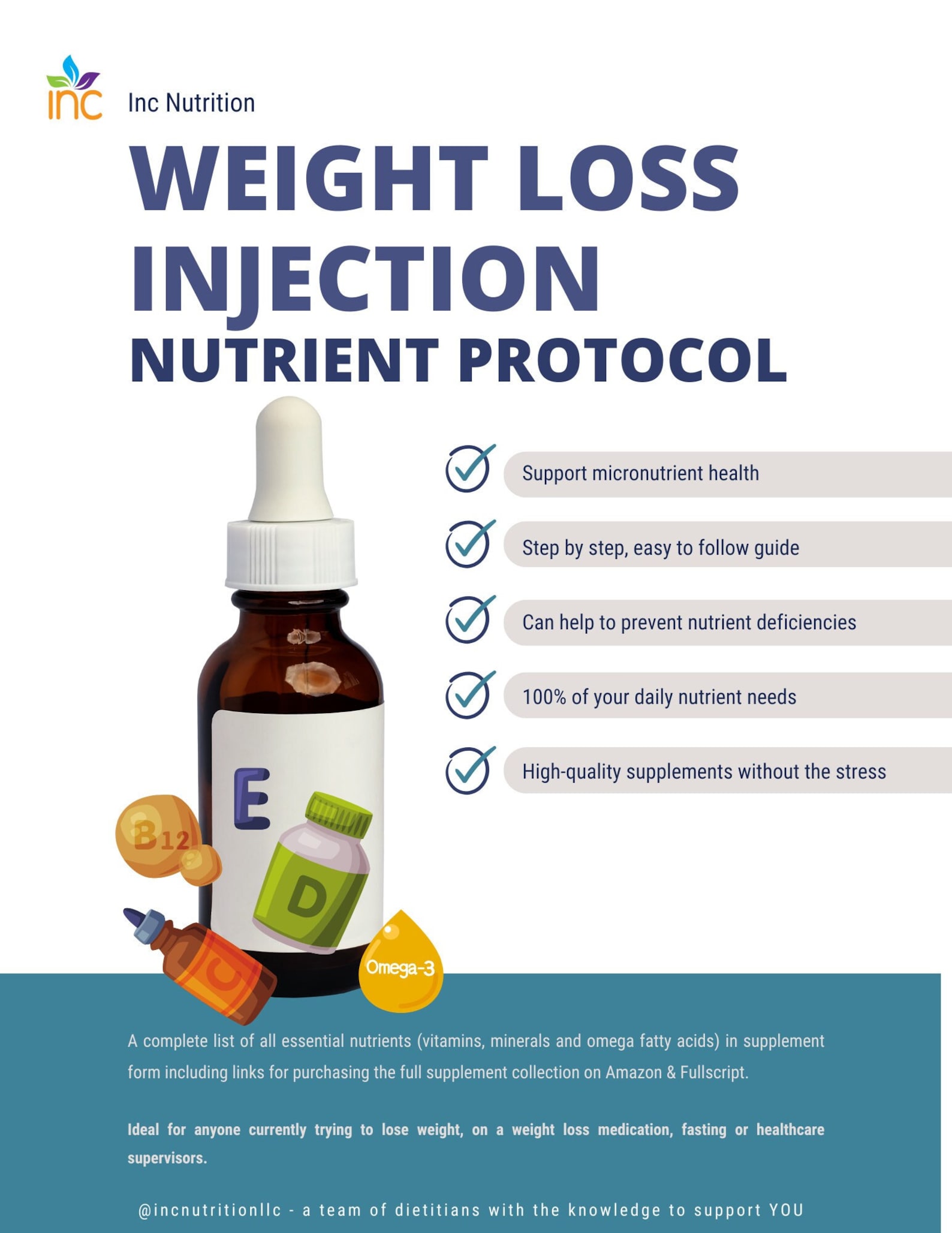 Ozempic, Mounjaro, Semaglutide Weight Loss Injection Nutrient Protocol ...