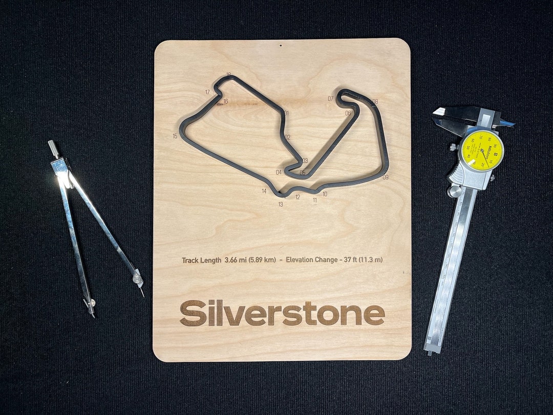 Silverstone Track Map Wall Art topographic Gifts for Him - Etsy
