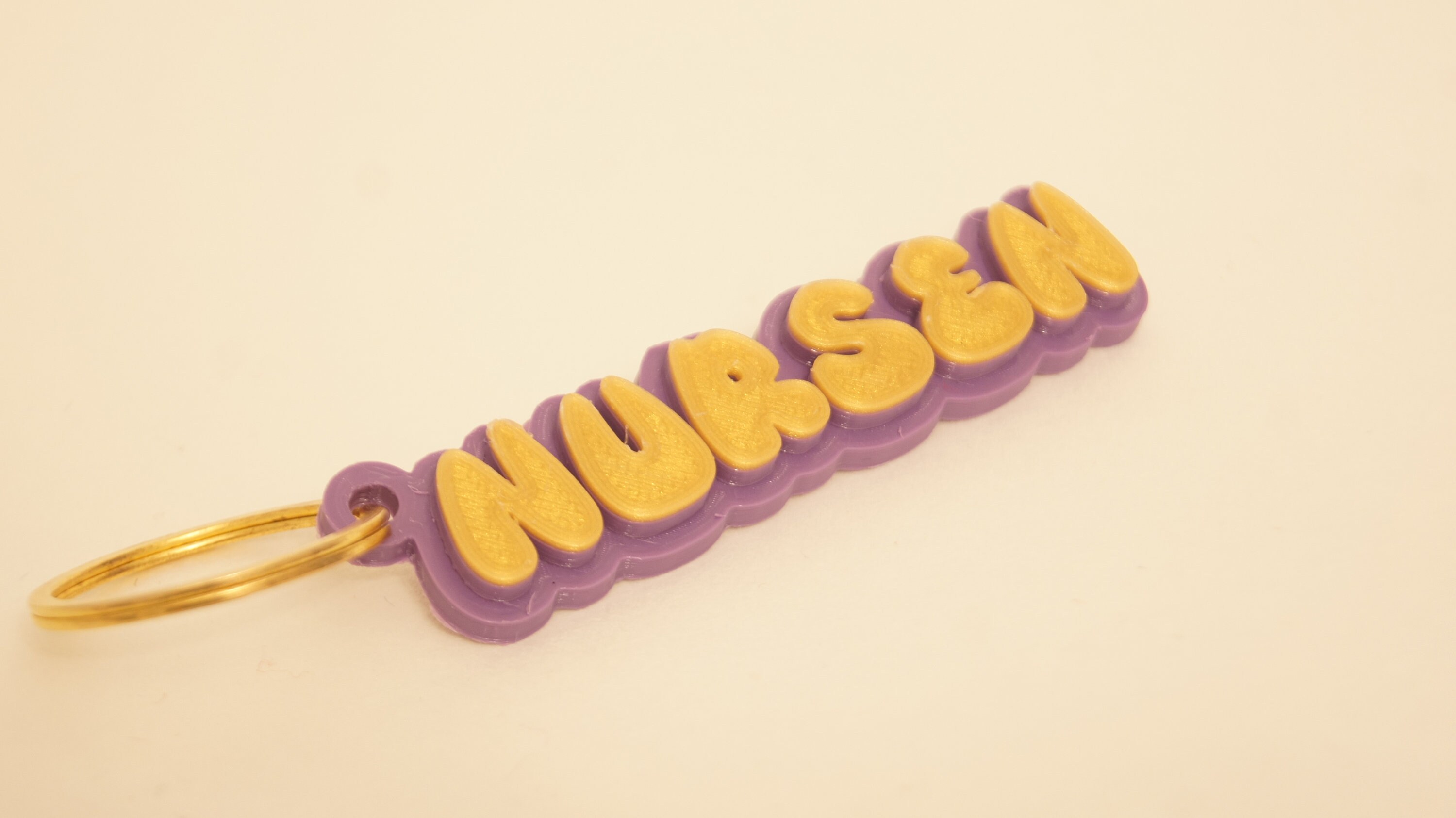 Personalized Keychain Two-tone Custom Colors & Text Bag Charm / Key ...