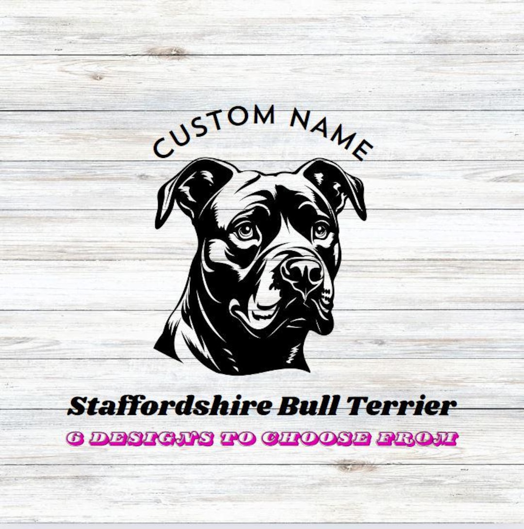 Staffordshire Bull Terrier Car Decal; Vinyl Dog Sticker for Car, Kennel ...