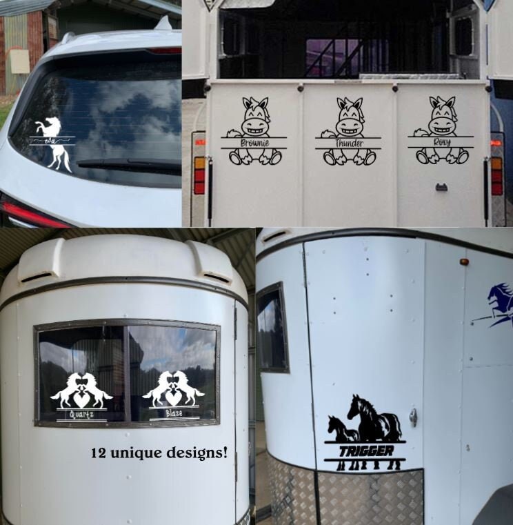 Custom Name Horse Float Decal Sticker; Horse Decal for Car, Float ...