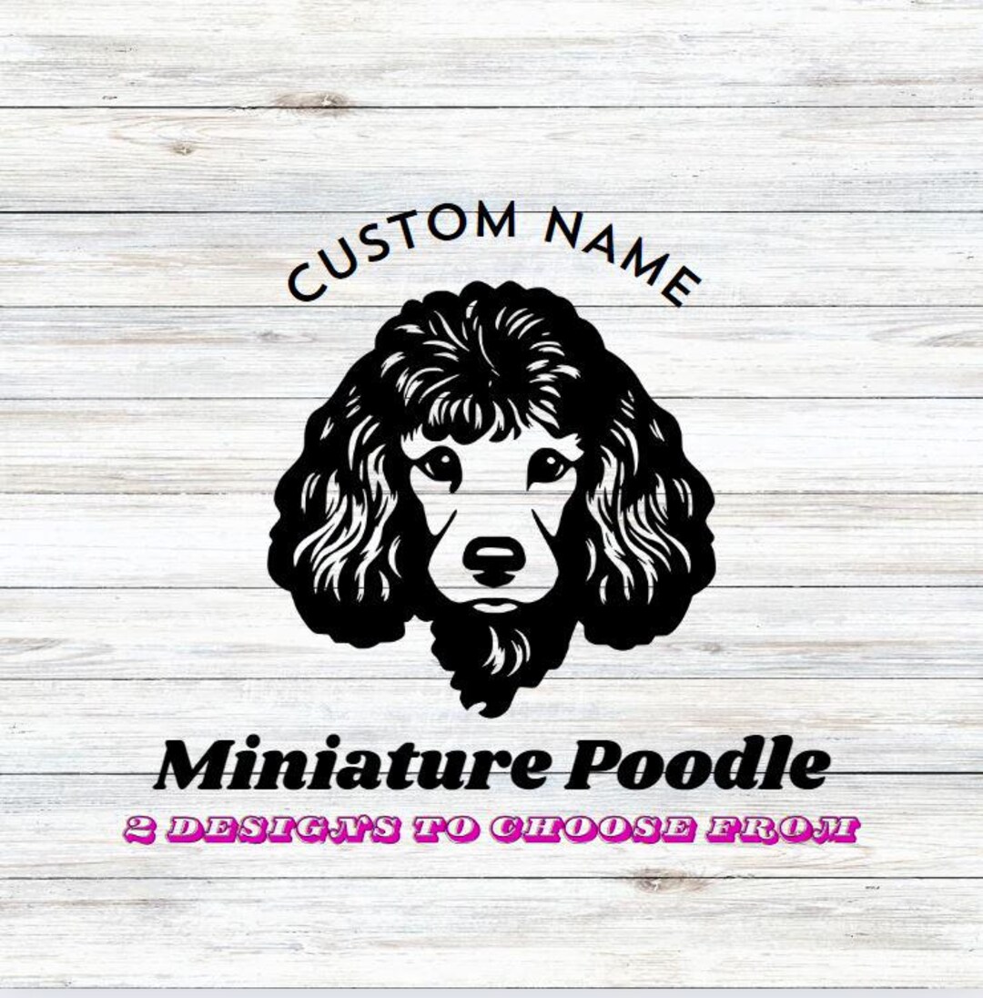 Miniature Poodle Car Decal; Vinyl Dog Sticker for Car, Kennel, Bowl ...