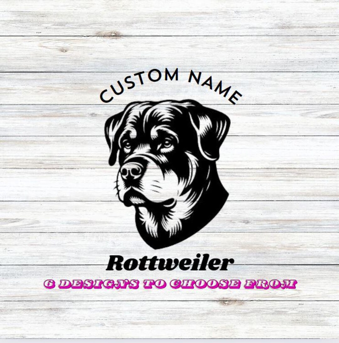 Rottweiler Car Decal; Vinyl Dog Sticker for Car, Kennel, Bowl, Window ...