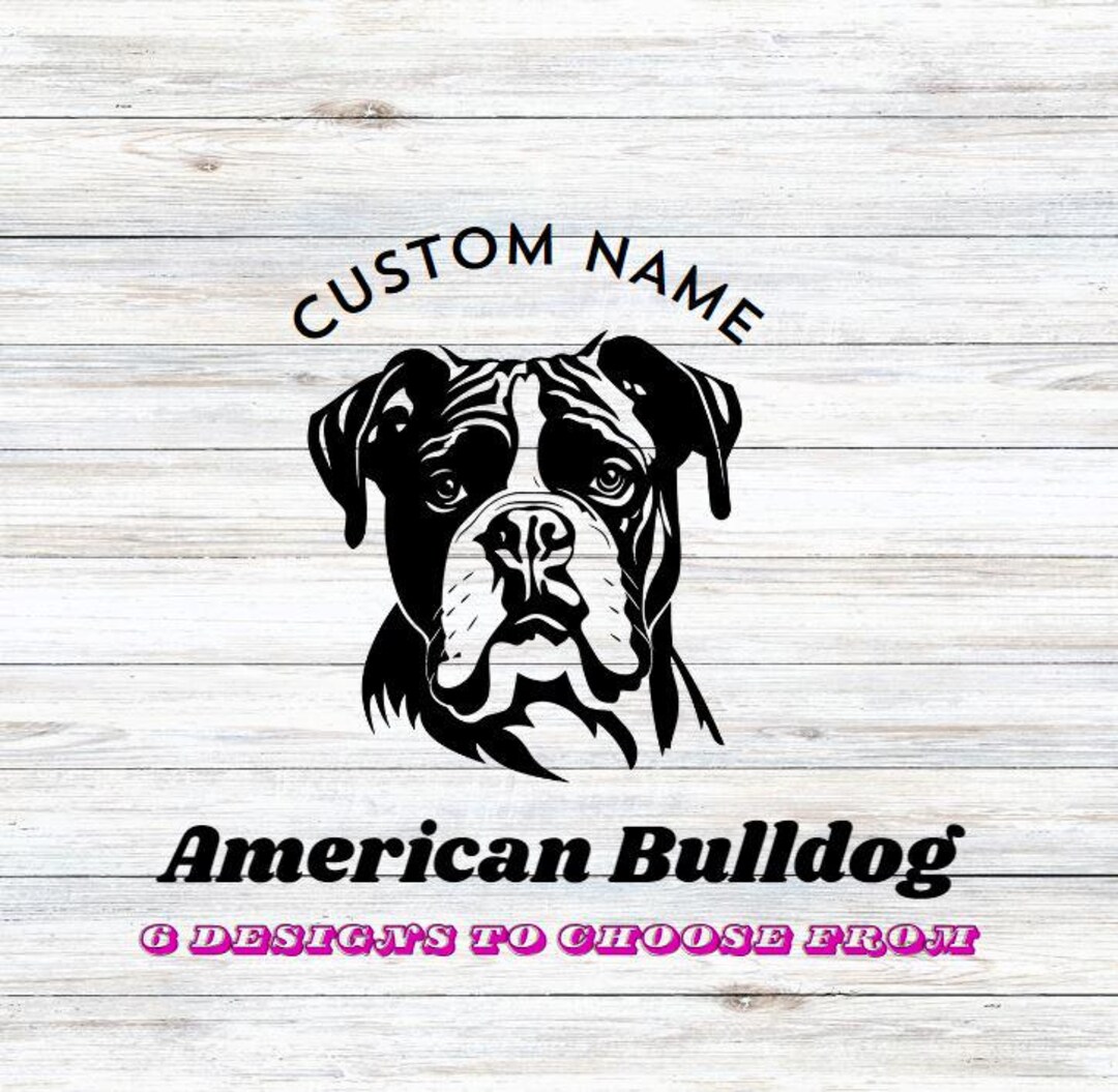 American Bulldog Car Decal; Vinyl Dog Sticker for Car, Kennel, Bowl ...