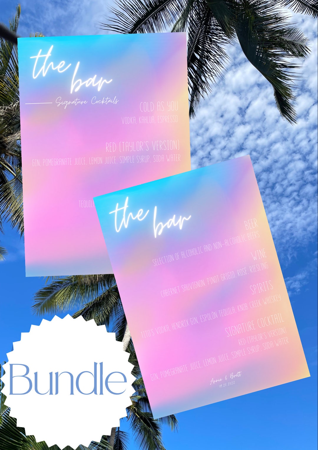 Taylor Swift lover Inspired Bar Menu Bundle - Etsy