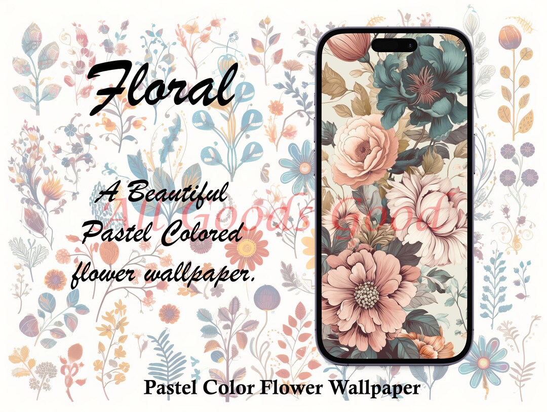 Phone Wallpaper Pastel Color Flower Wallpaper. - Etsy