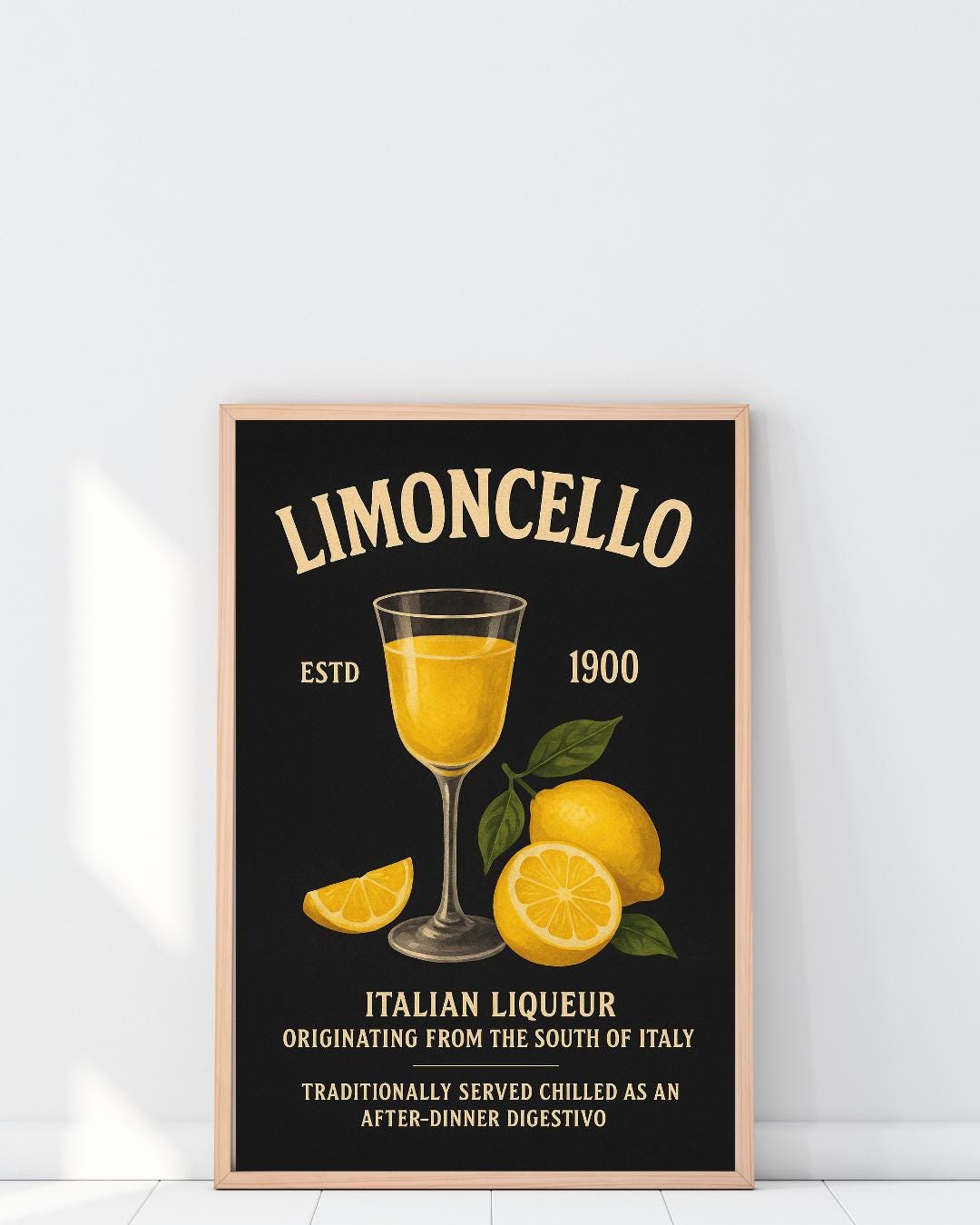 Vintage Limoncello History Wall Art Print – Retro Italian Kitchen Decor ...