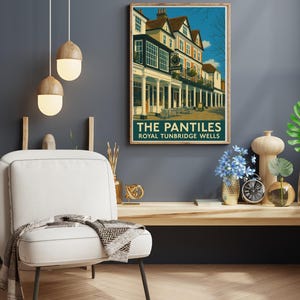 The Pantiles Tunbridge Wells Poster | Vintage Style Travel Art Print ...
