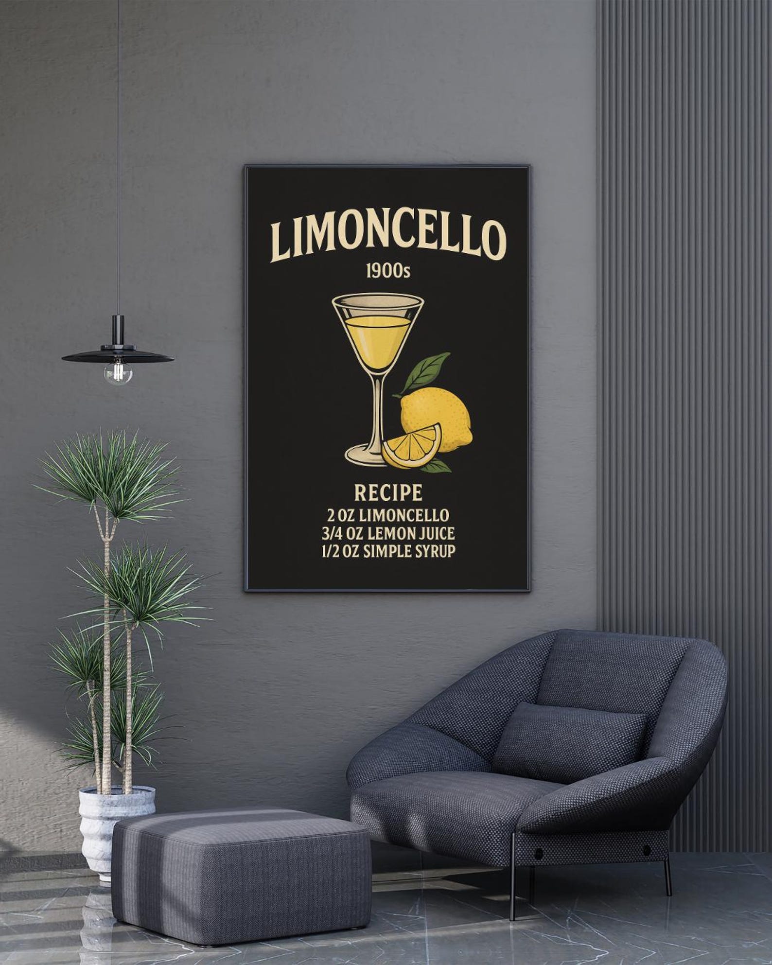 Vintage Limoncello Recipe Wall Art Print – Retro Italian Kitchen Decor ...