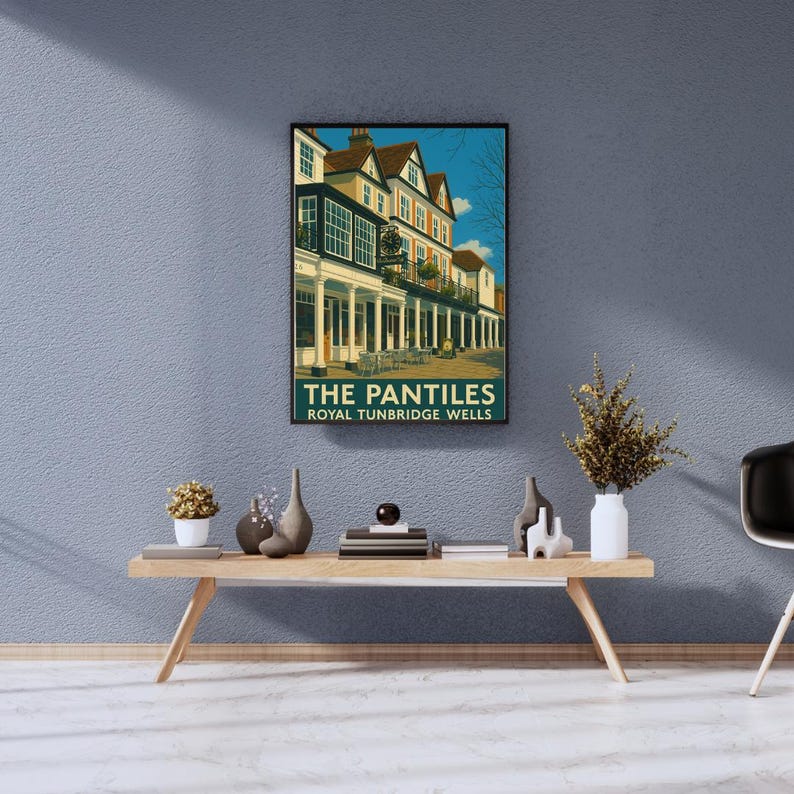 The Pantiles Tunbridge Wells Poster | Vintage Style Travel Art Print ...