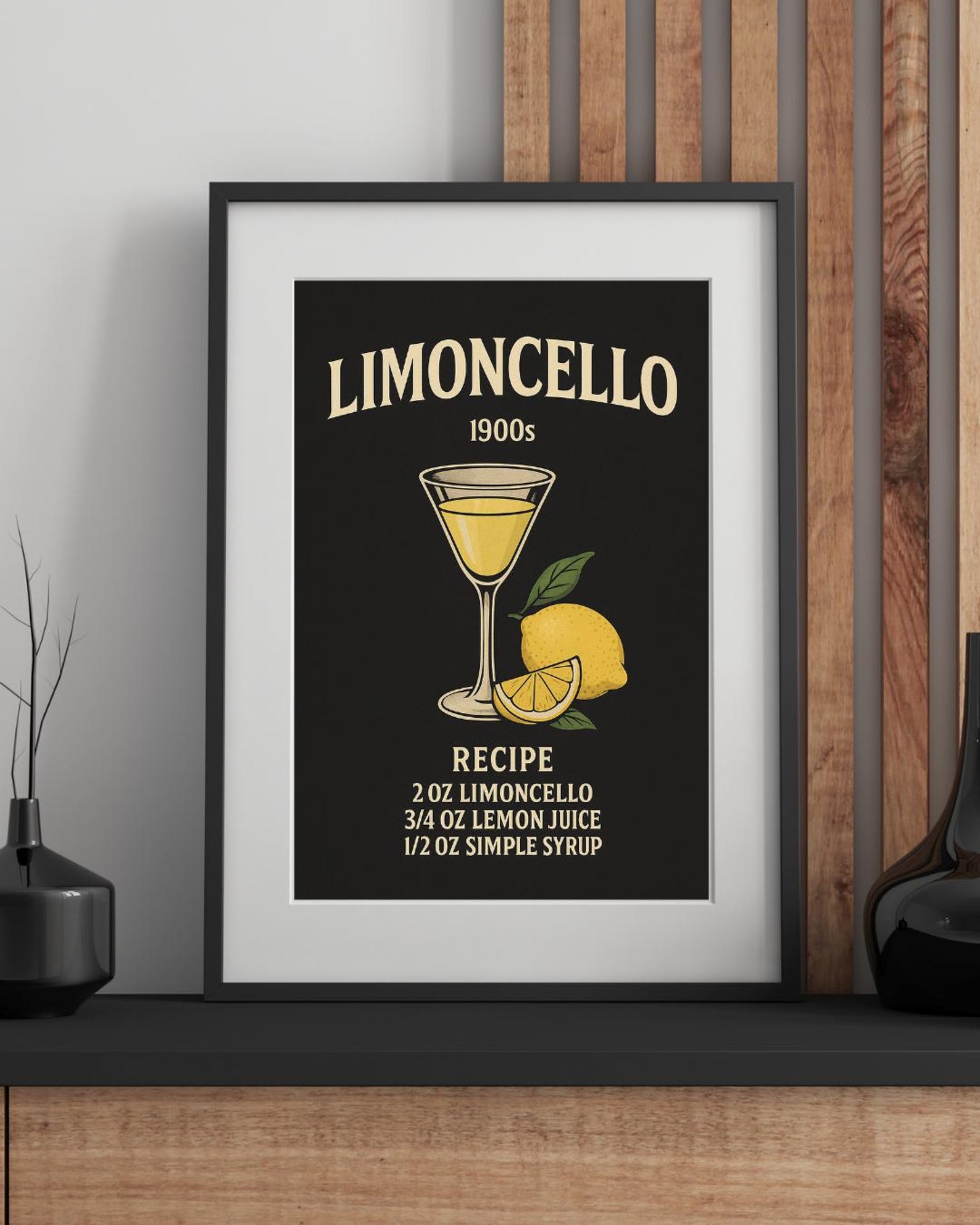 Vintage Limoncello Recipe Wall Art Print – Retro Italian Kitchen Decor ...