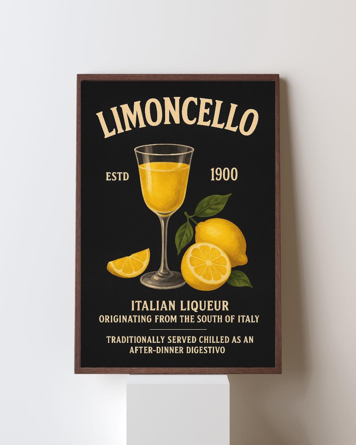 Vintage Limoncello History Wall Art Print – Retro Italian Kitchen Decor ...