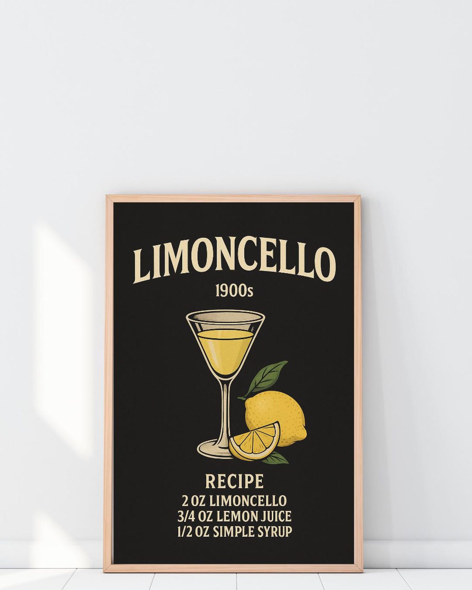 Vintage Limoncello Recipe Wall Art Print – Retro Italian Kitchen Decor ...