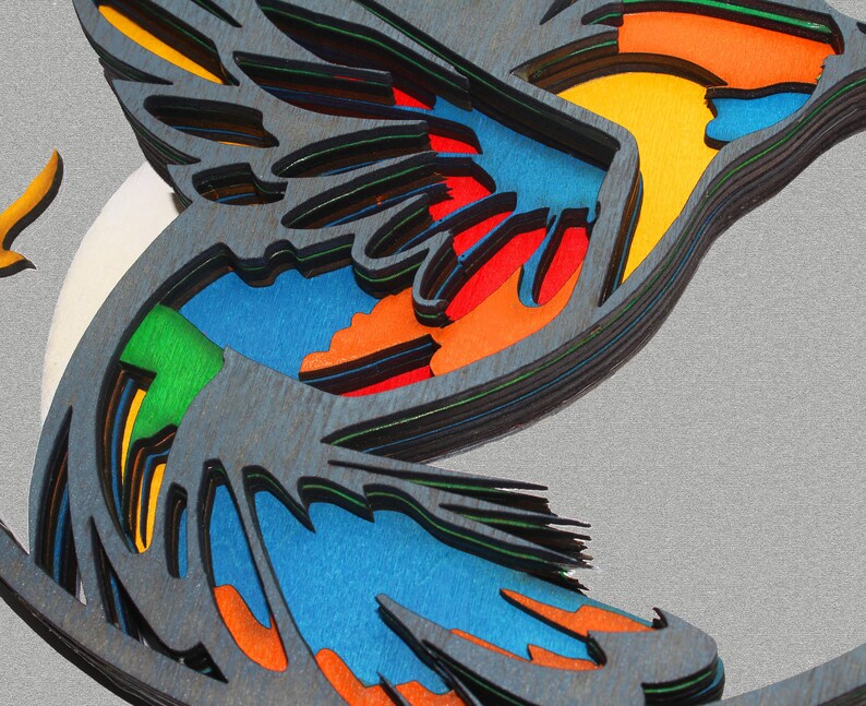 3D Bird SVG - Multilayer SVG Laser Cut File for Glowforge, Cricut and ...