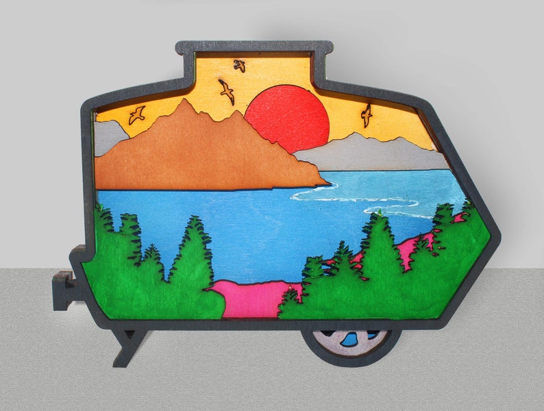 3D Camper SVG Multilayer SVG Laser Cut File for Glowforge - Etsy