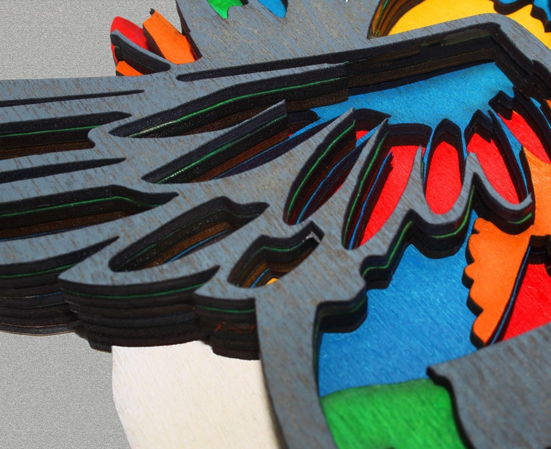 3D Bird SVG - Multilayer SVG Laser Cut File for Glowforge, Cricut and ...