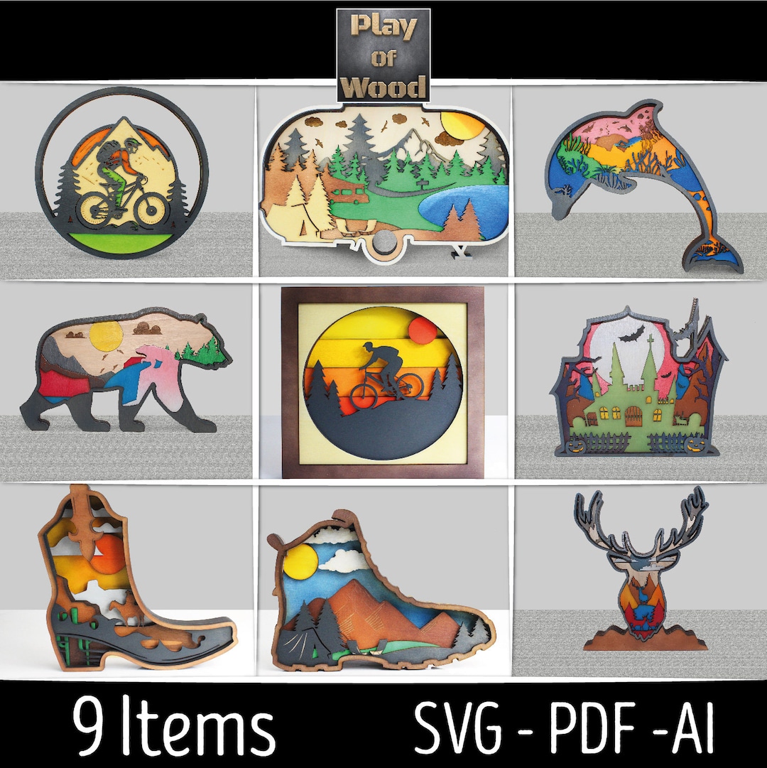 Digital Files / Laser Cut Files / SVG File for Glowforge / 3D Effect ...