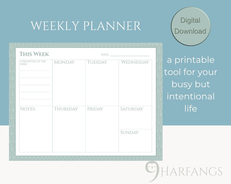 This Week -printable Weekly Planner for Your Intentional Life ...