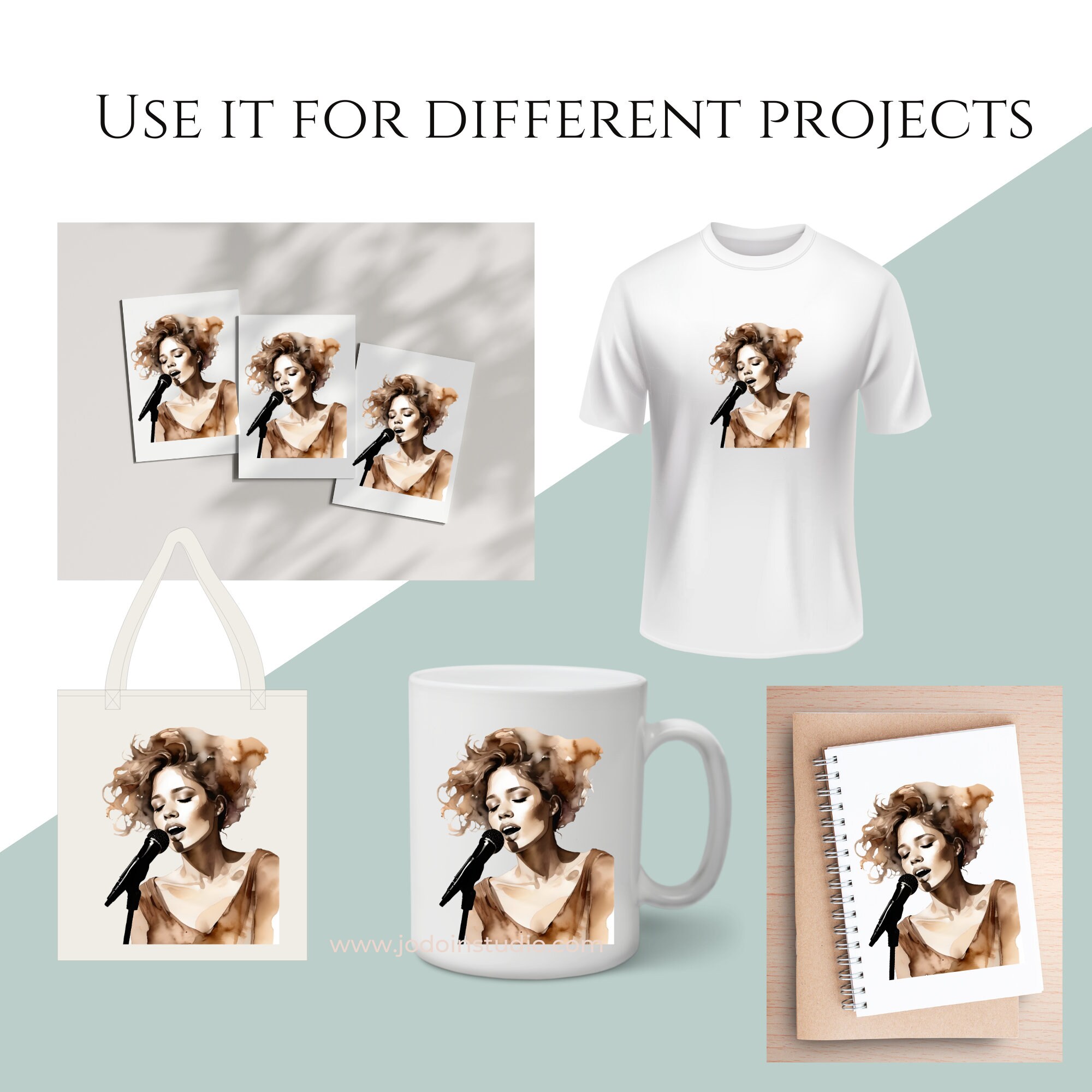 Singer Clipart - PNG - Vocalist in Sepia Tones - Digital Download ...