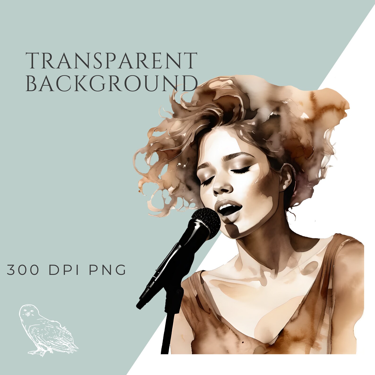 Singer Clipart - PNG - Vocalist in Sepia Tones - Digital Download ...
