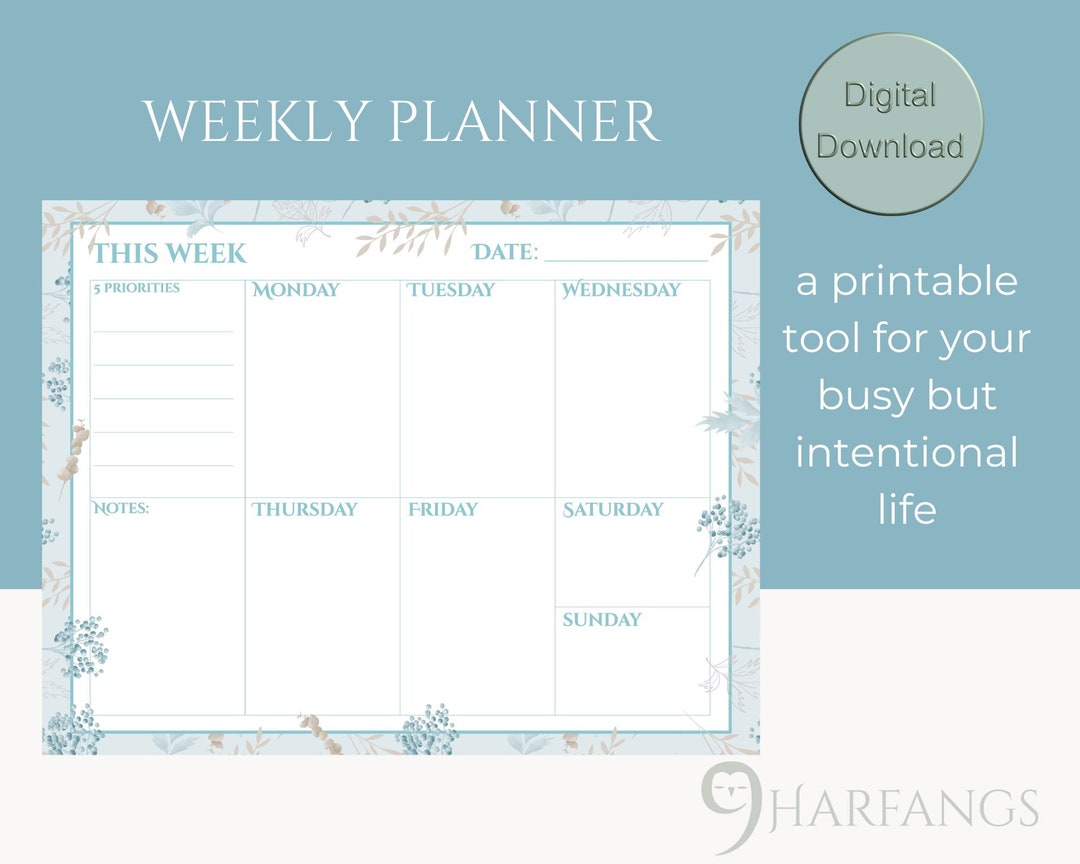 This Week -printable Weekly Planner for Your Intentional Life ...