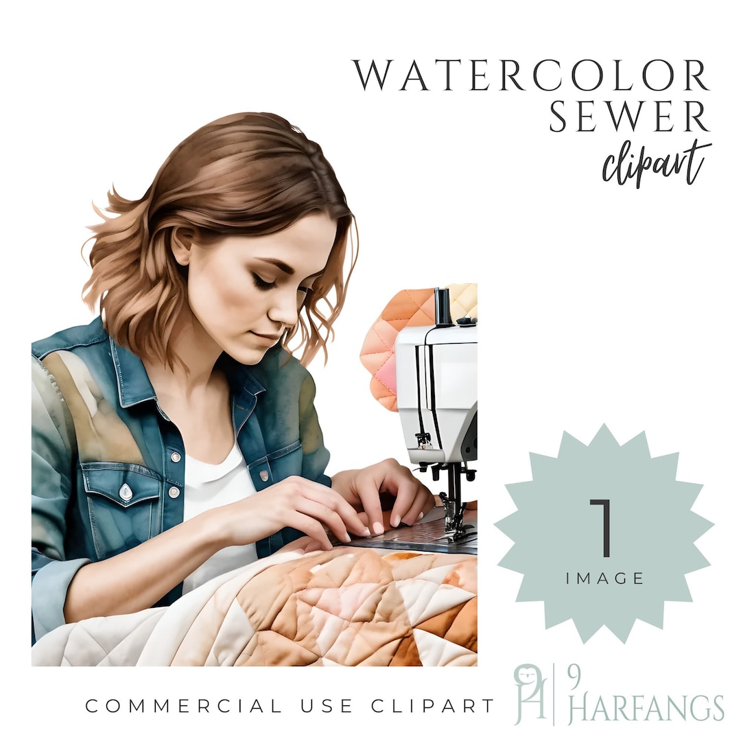 Sewer Clipart - PNG - Quilter in Sepia Tones - Digital Download ...