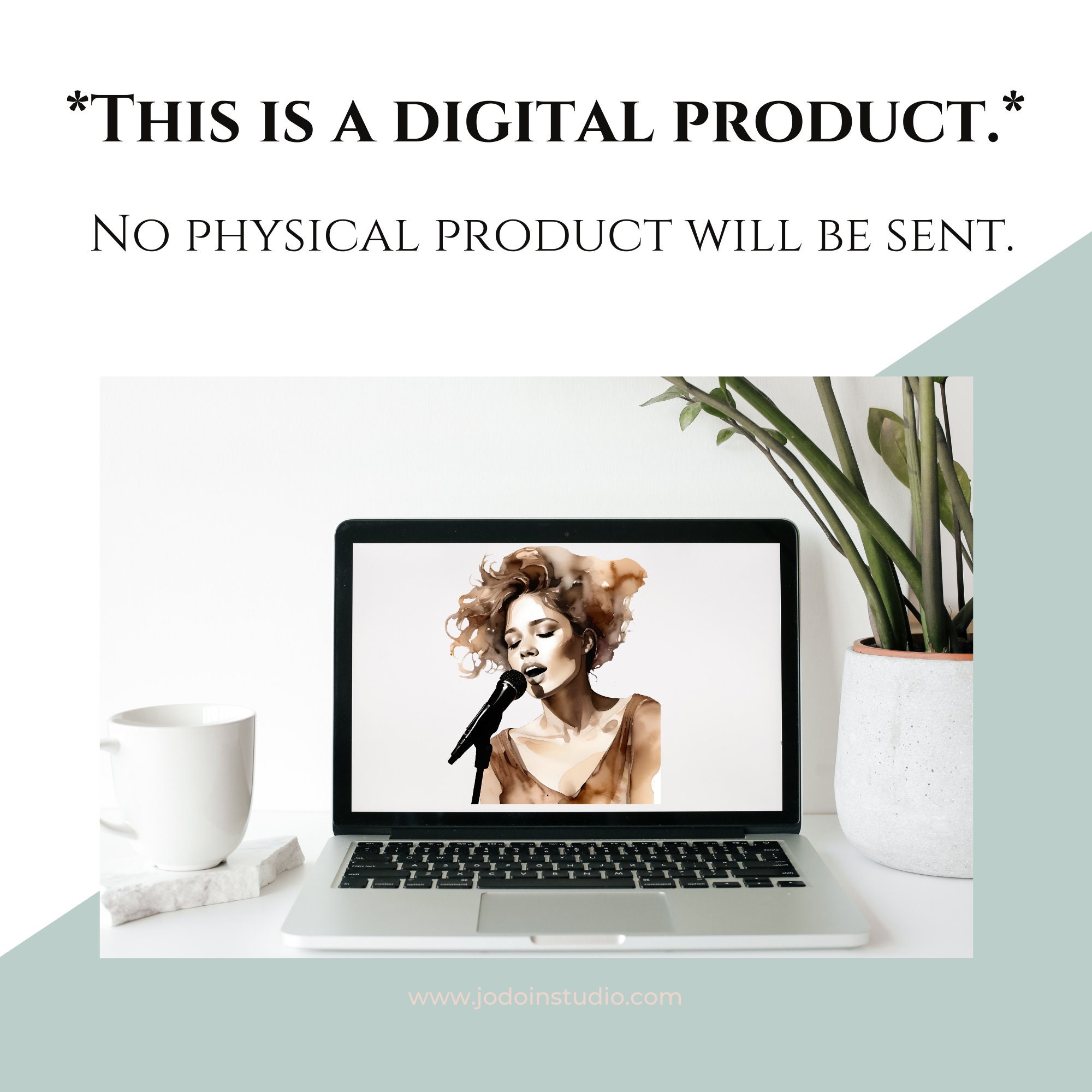 Singer Clipart - PNG - Vocalist in Sepia Tones - Digital Download ...