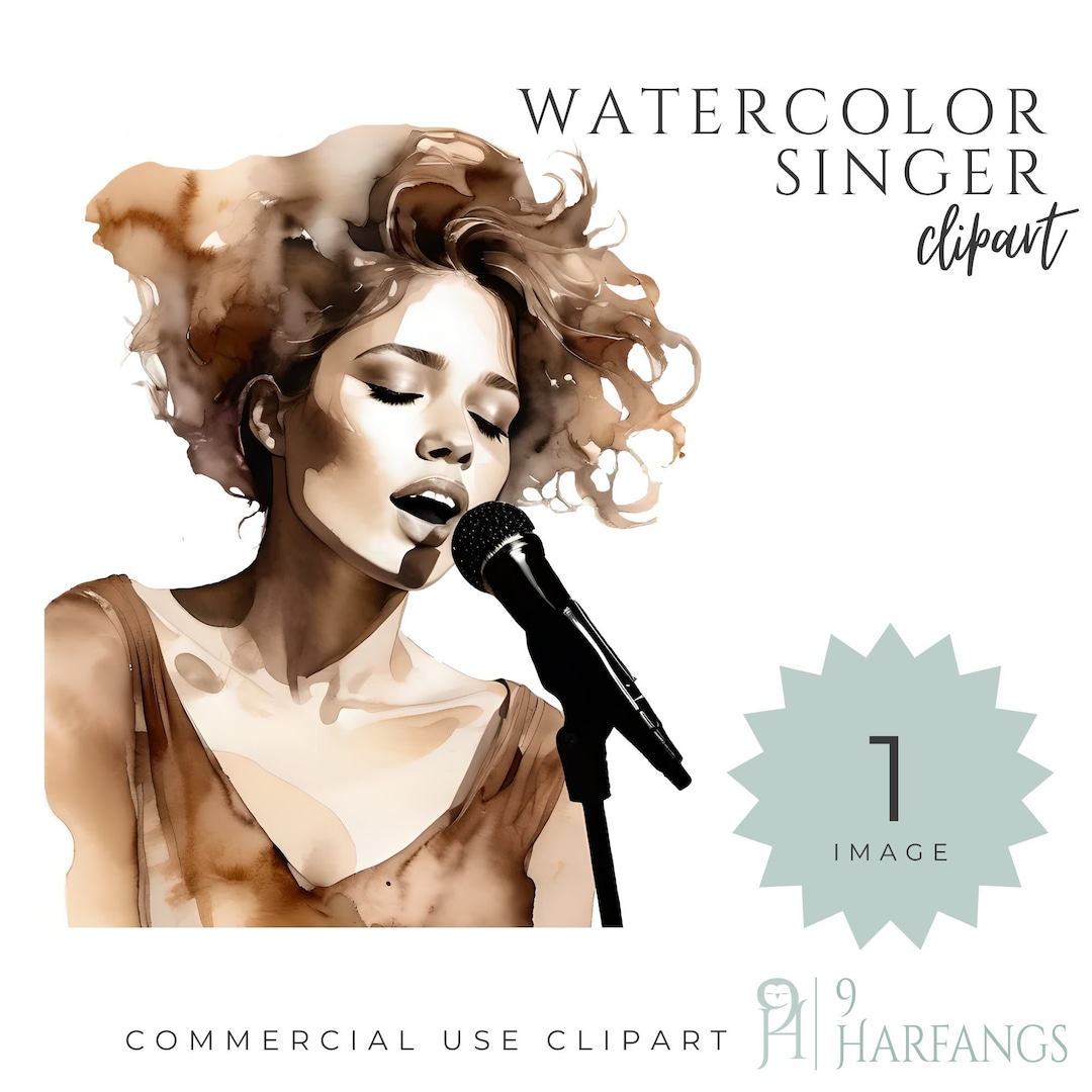 Singer Clipart - PNG - Vocalist in Sepia Tones - Digital Download ...