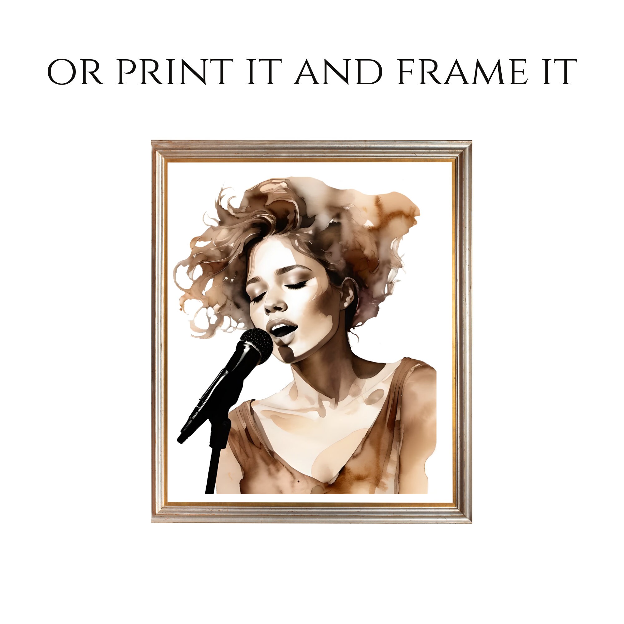 Singer Clipart - PNG - Vocalist in Sepia Tones - Digital Download ...